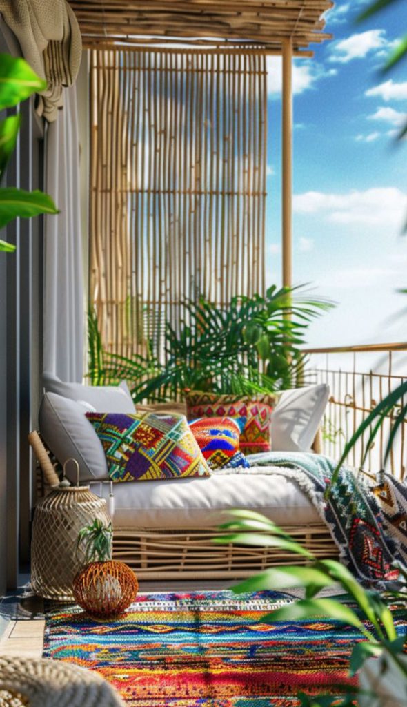 20 Earthy Boho Balcony Ideas You’ll Love | Housetodecor.com
